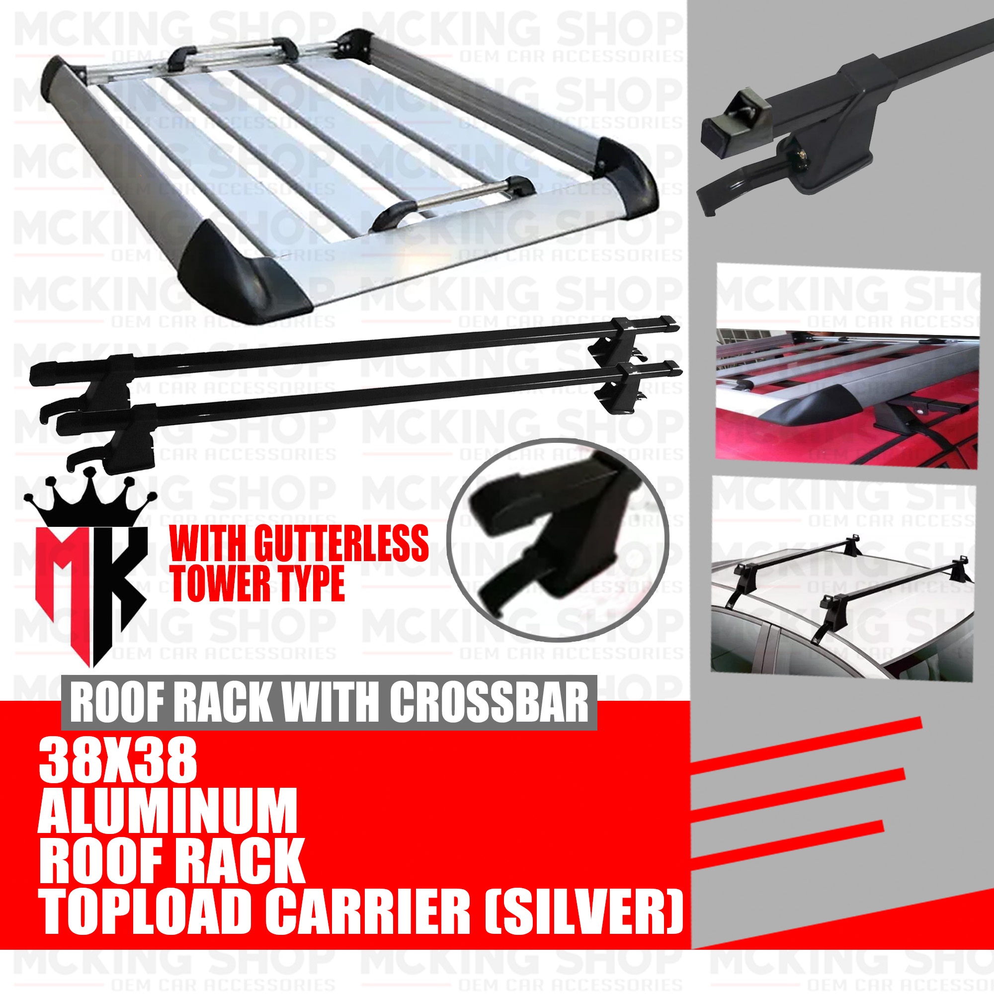 38x38 Universal Aluminum Roof Rack / Roofrack Top Load / Topload Cargo ...