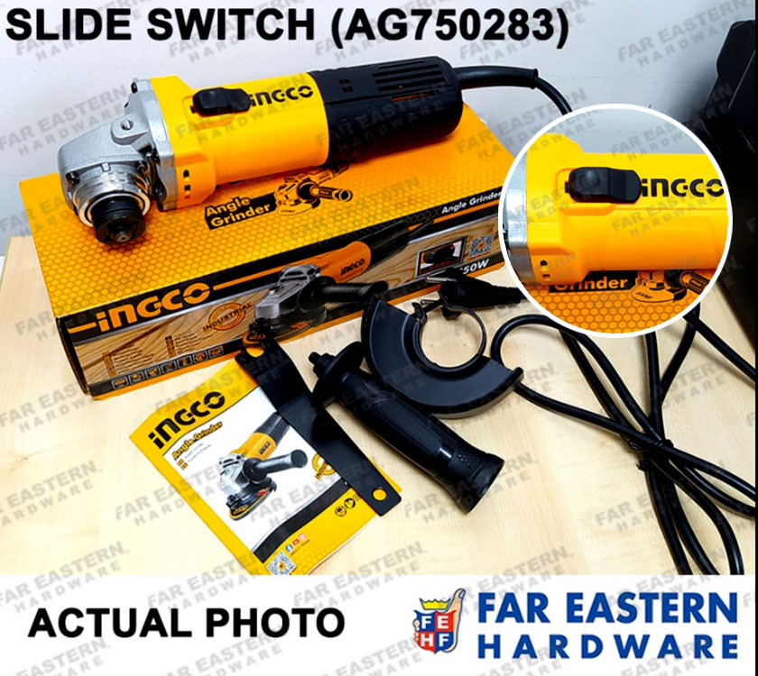INGCO Angle Grinder 4" Slide | Toggle Switch 750W AG750283 | AG70012 ...