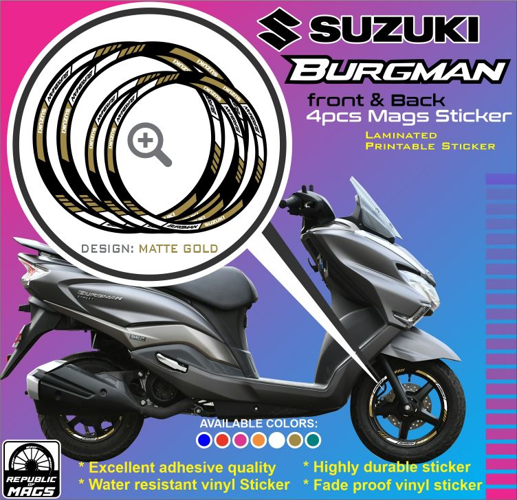 Suzuki Burgman Mags Printed and Laminated Decal Stickers | Lazada PH