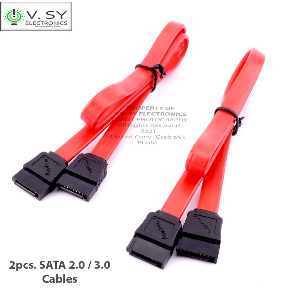 2pcs. SATA 2.0 / 3.0 Cable Computer Desktop PC HDD SSD Data Wire Cord ...