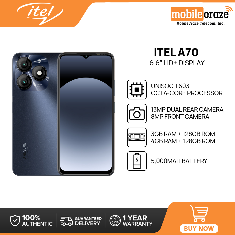 Itel A70 Smartphone | 3GB+128GB/4GB+128GB/4GB+256GB | Octa-Core ...