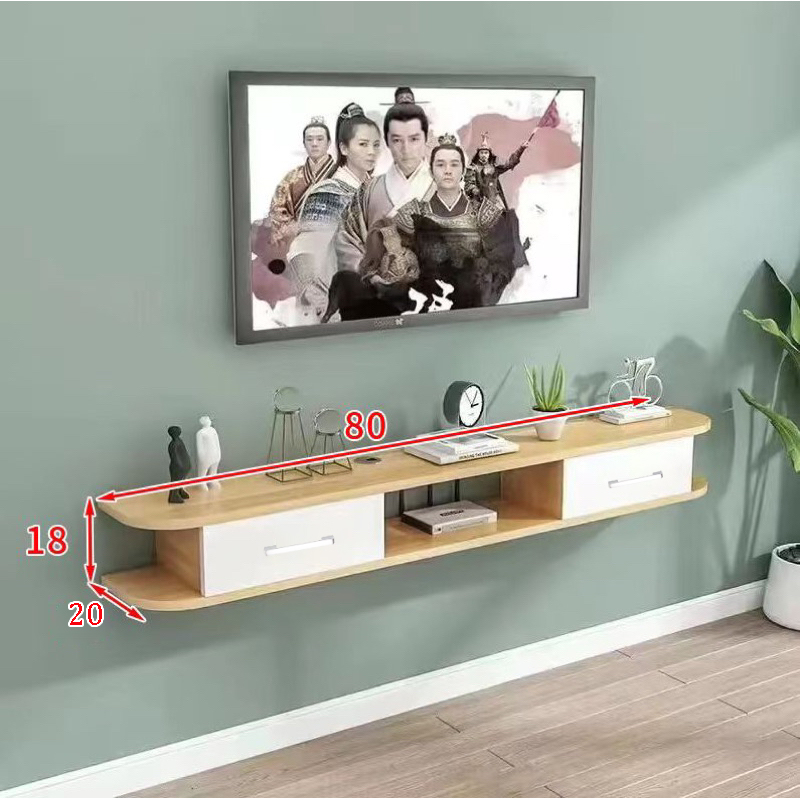 Simple wall-mounted TV cabinet combination wall-mounted TV cabinet set ...