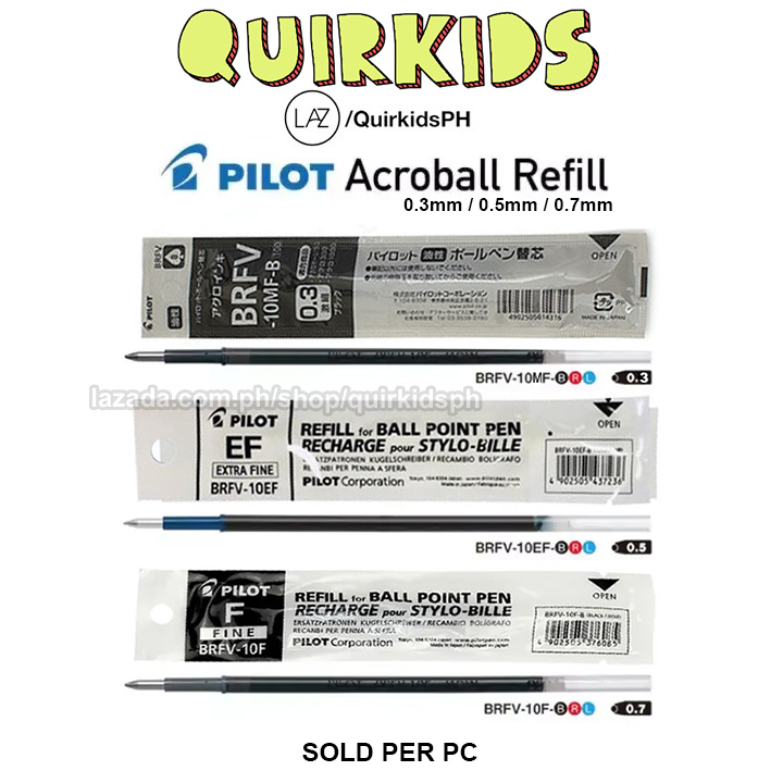 Pilot Acroball Refill 0.3mm / 0.5mm / 0.7mm for White Series, Acro 300 ...