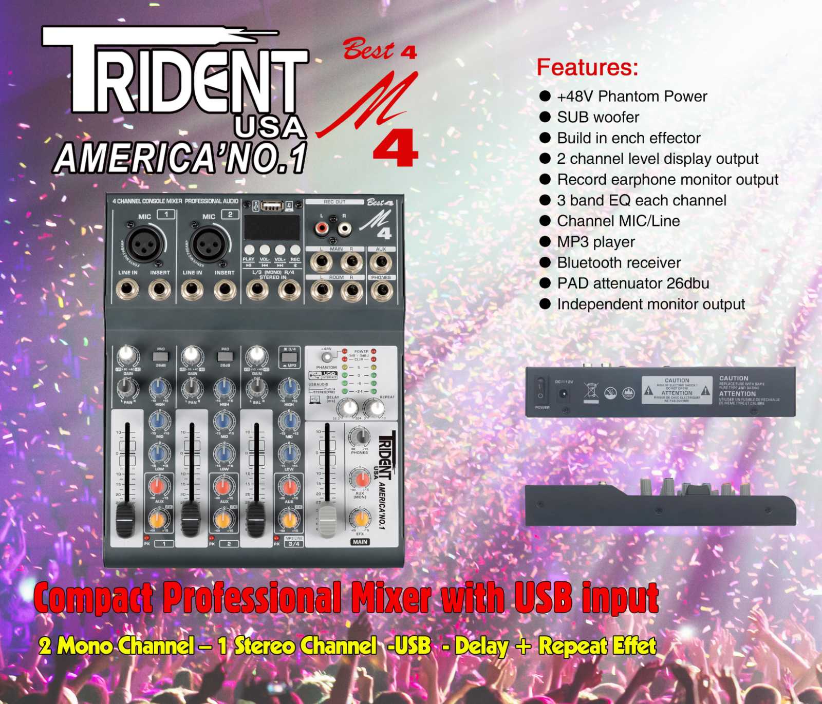 Trident M4 4 channel Audio Mixer | Lazada PH