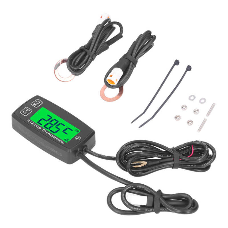 Dual Channel LCD Tachometer Engine Temp Gauge Meter Digital Display ...