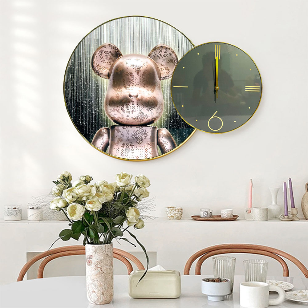 Decorative Flower Design Wall Clock Set of Luxury Frame and Clock for ...