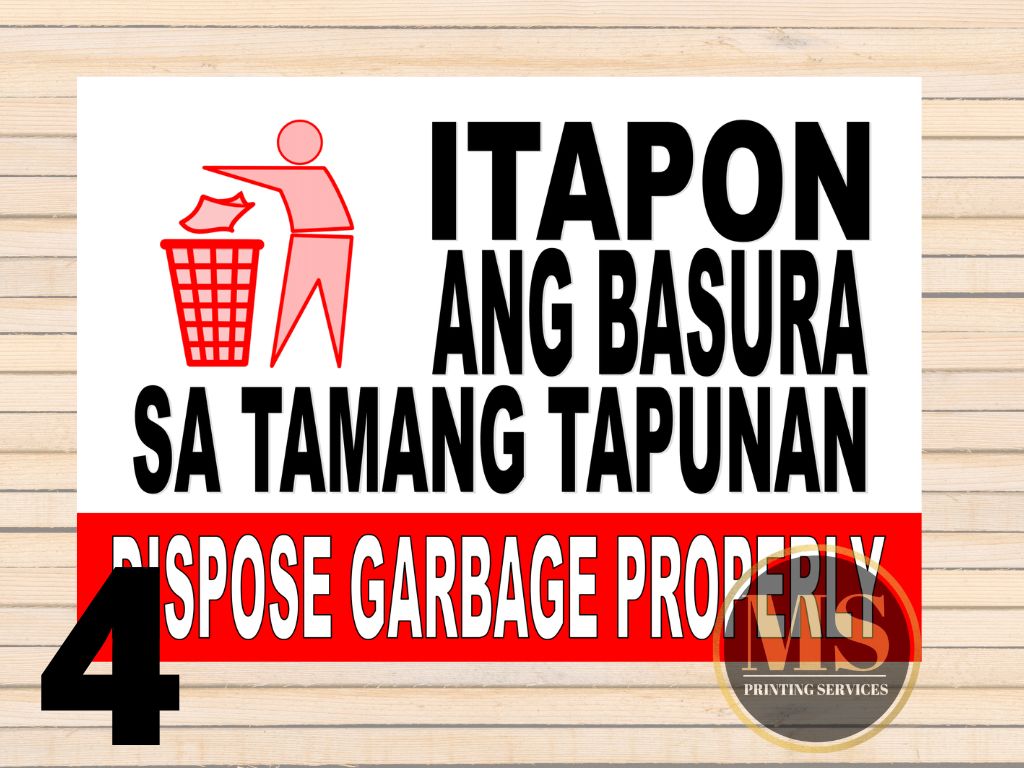 Bawal Magtapon ng Basura Bawal Magkalat No Littering Signage (Laminated ...