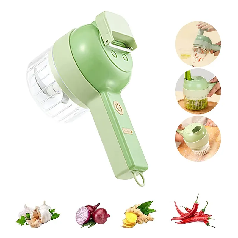 Portable 4 in 1 Vegetable Cutter Set, Smart Gadget Electric Slicer ...
