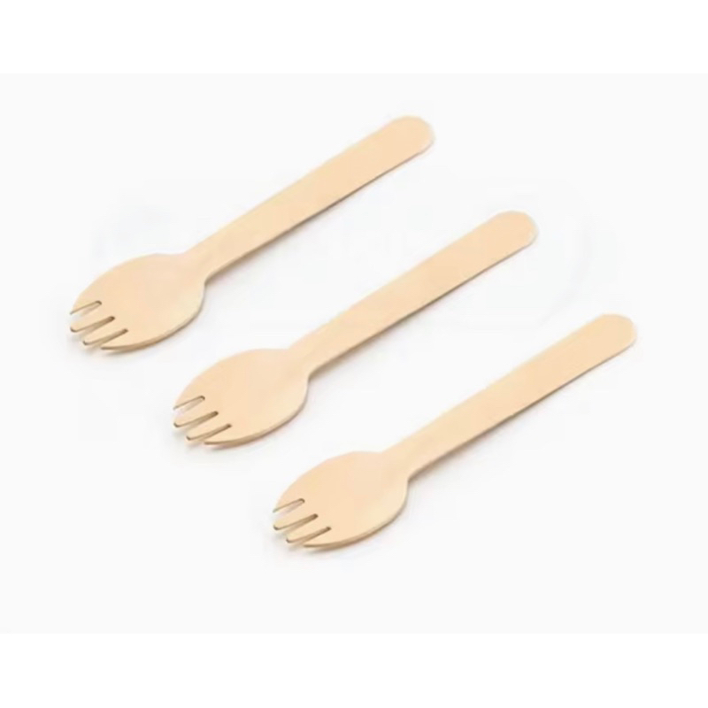 100pcs Wooden Cutlery Wooden Spoon/Fork/Knife/Spork fork spoon ...