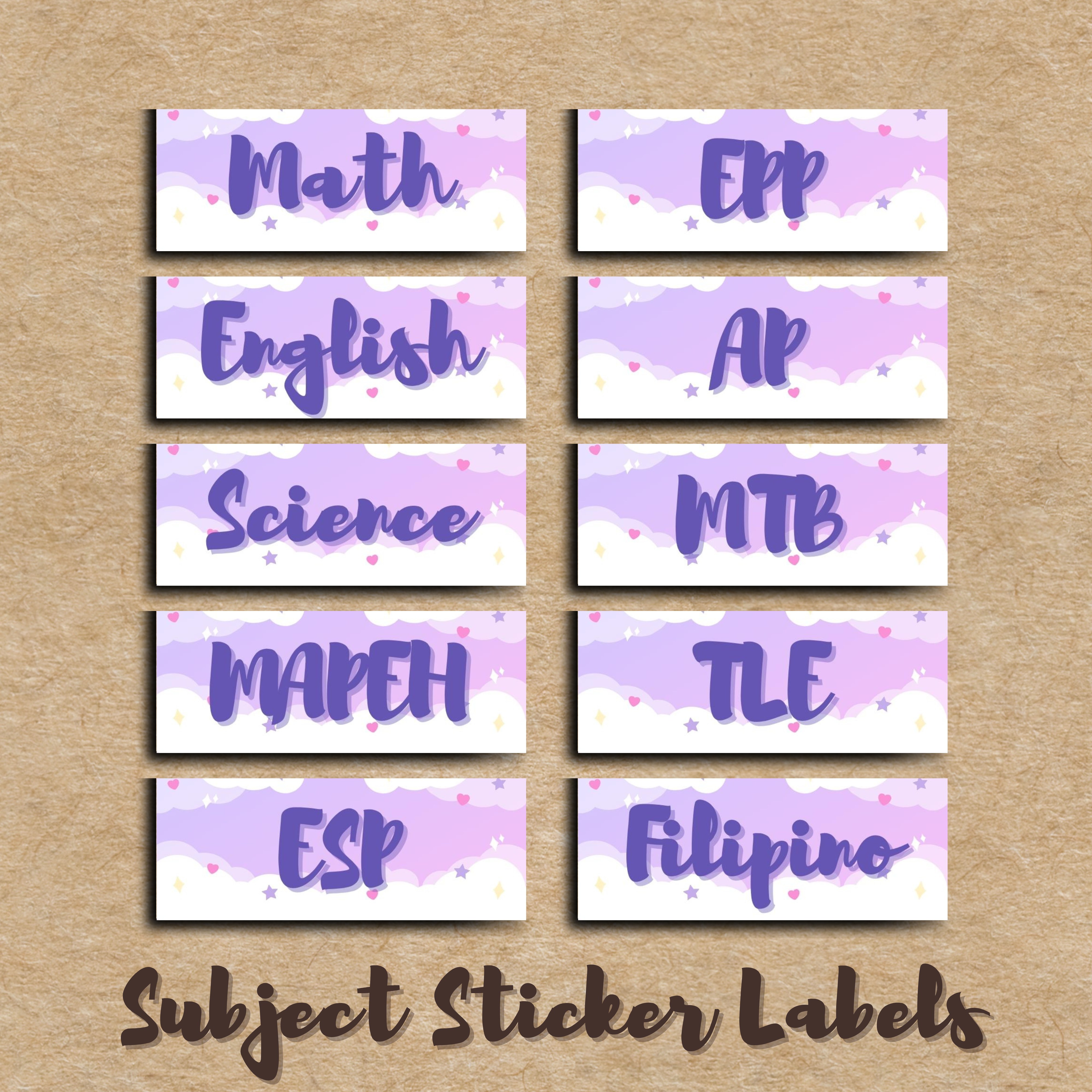 Purple Cloud Subject Sticker Label | Lazada PH