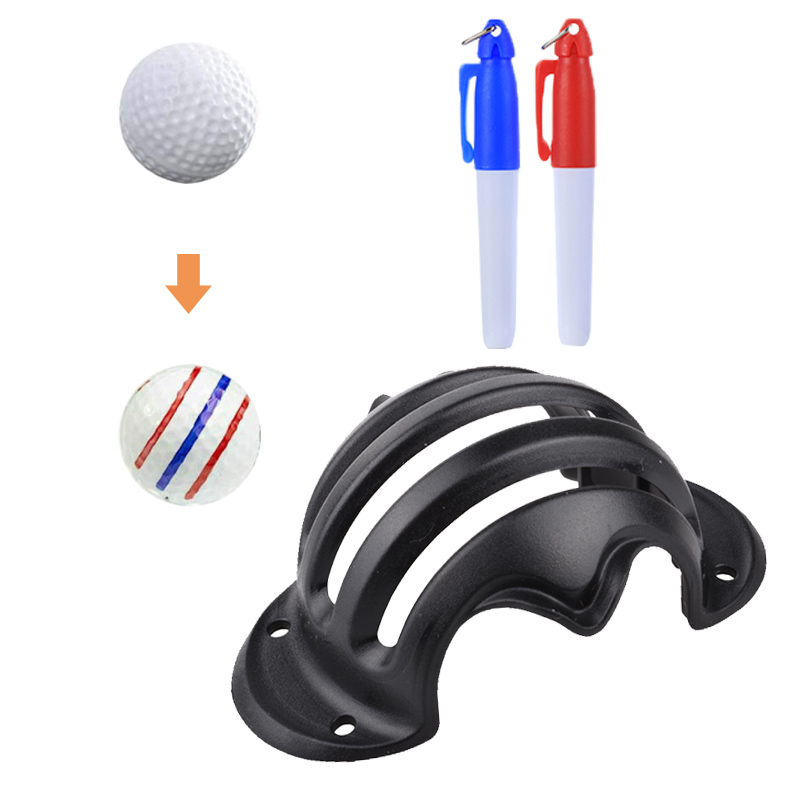 3Line Golf Ball Triple Track Line Marker Stencil With 2 Pens Golf Ball ...