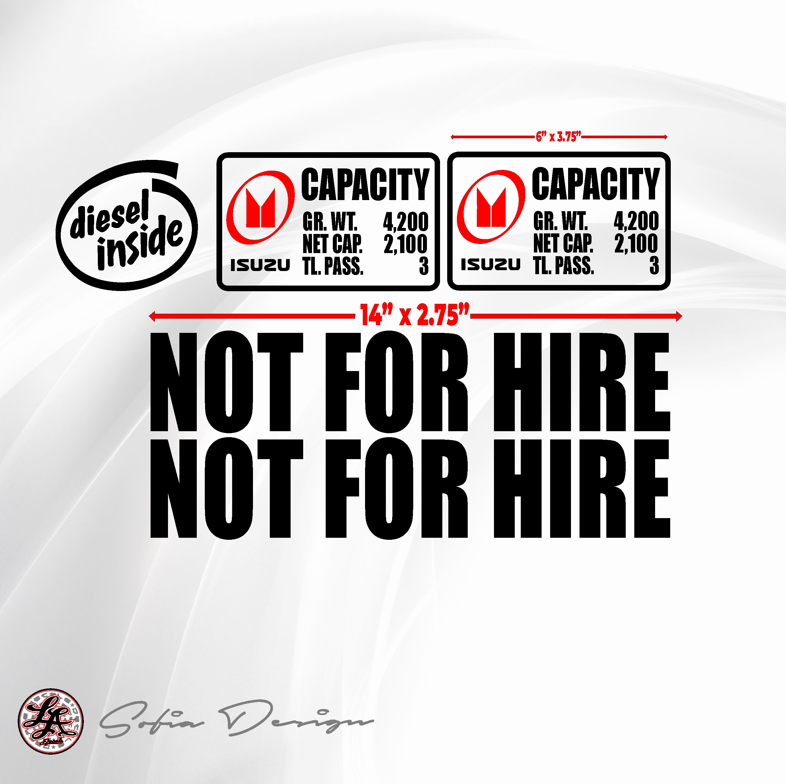 Isuzu Capacity and Not for Hire Markings Sticker | Lazada PH