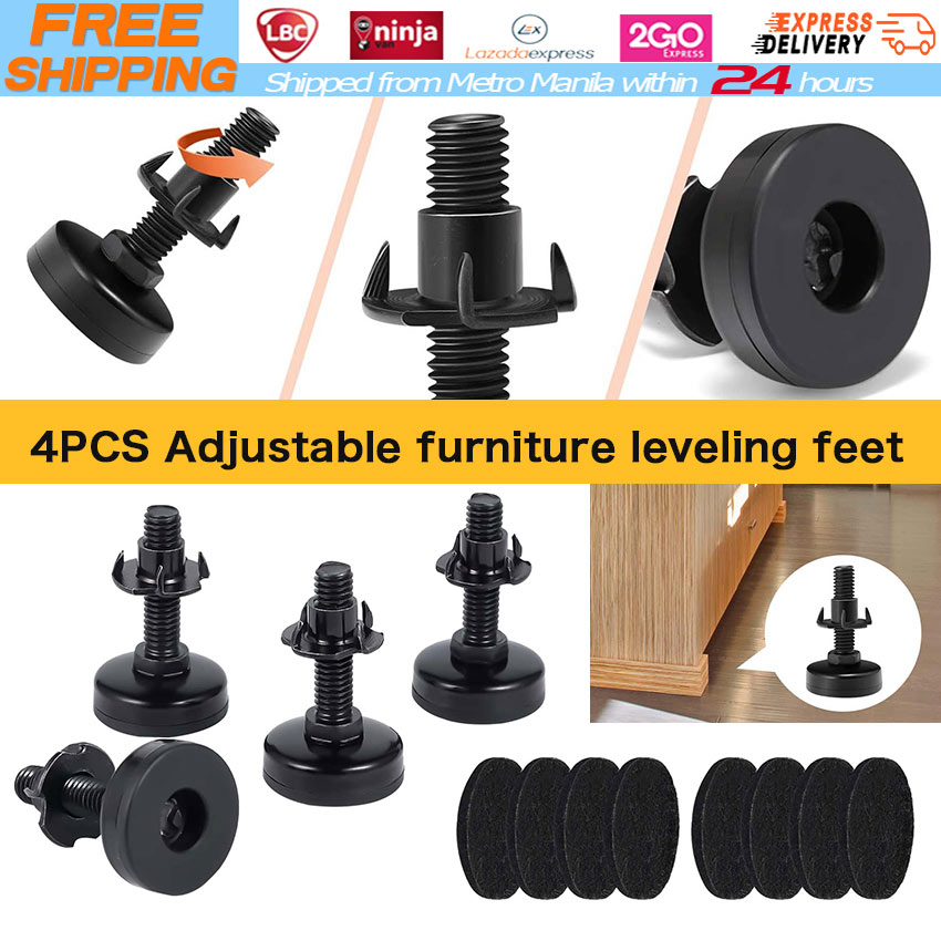 【Metal + ABS】Furniture Levelers Thread T-Nut Leg Leveler Adjustable ...