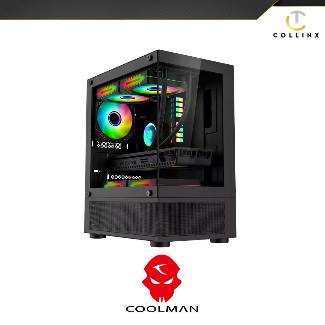 Coolman REYNA | M-ATX / ITX | GAMING PC Case | Black | White | Collinx ...