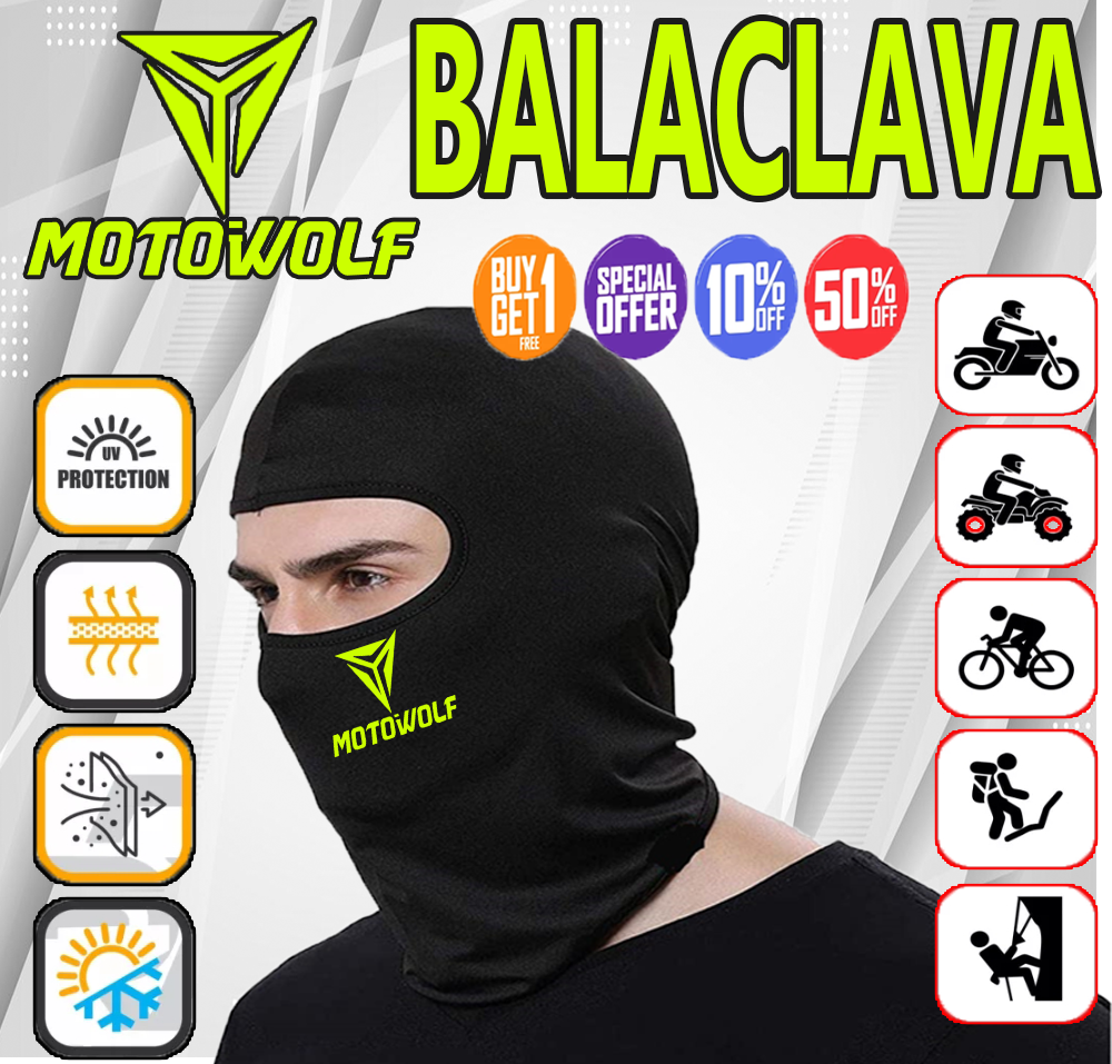 MOTOWOLF Motorcycle Balaclava Full face Mask Bonnet NO FOAM | Lazada PH