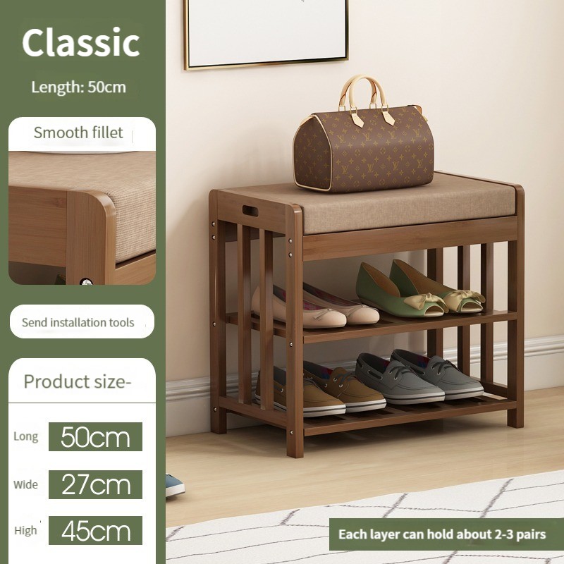 Shoe Changing Bench Wooden Shoe Changing Stool with Soft Cushion Shoe ...