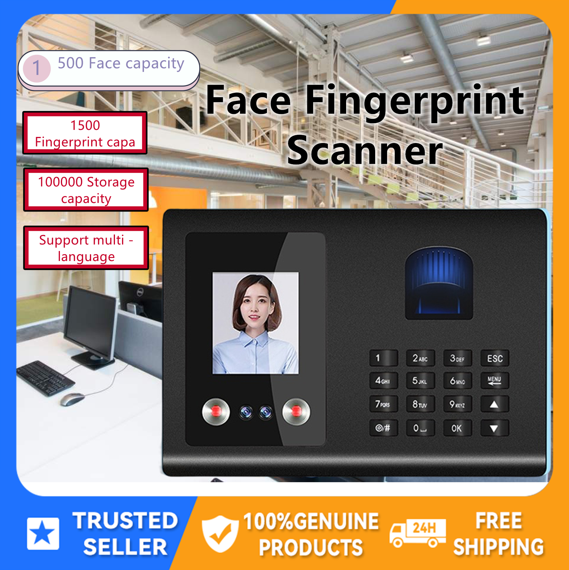 SUPERMAX USB Biometric Fingerprint Attendance Machine Fingerprint ...