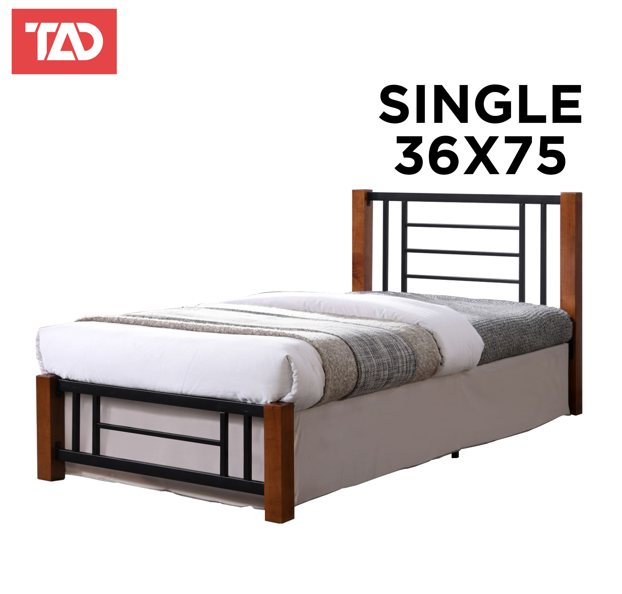 Bed Frame TAD WILLY (Wooden Post Bed) 36x75 48x75 54x75 60x75 | Lazada PH