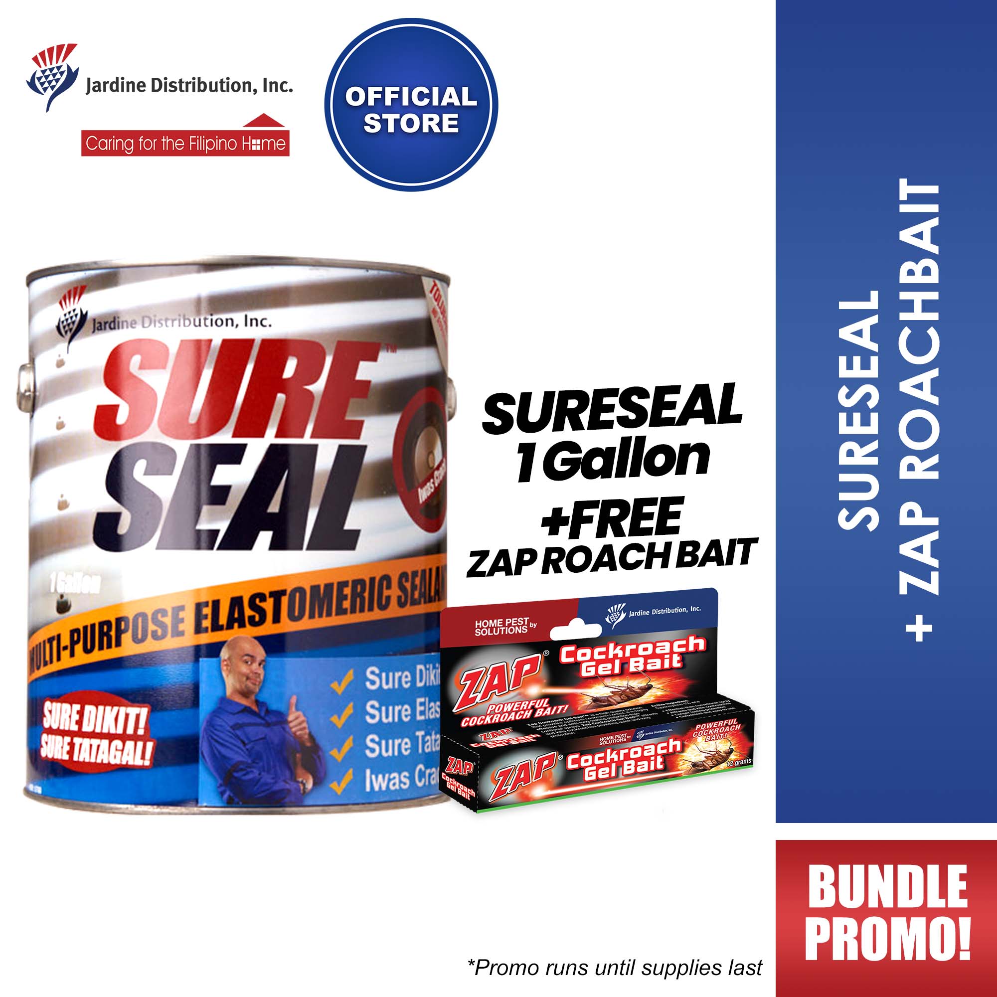 Sureseal Elastomeric Sealant - 1 Gallon Can + Free Zap Roach Bait | Lazada PH