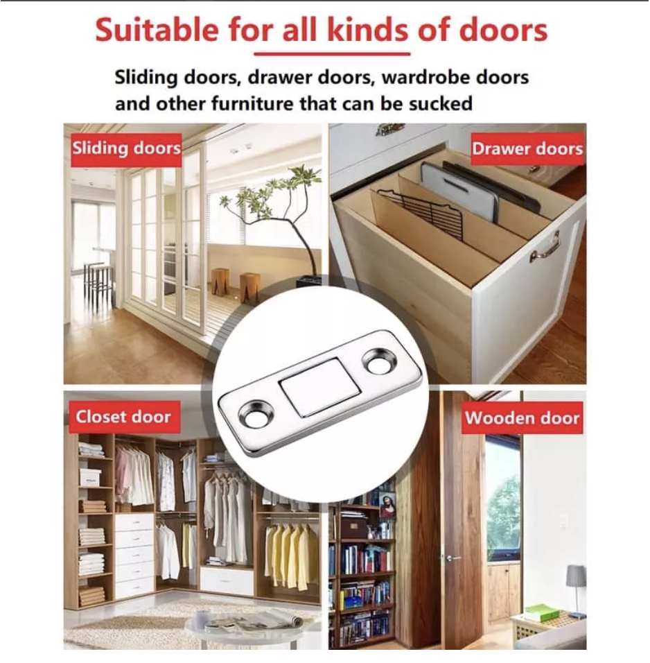 Magnetic Cabinet Door Lock, Invisible Magnet Latch with Screws for Home ...