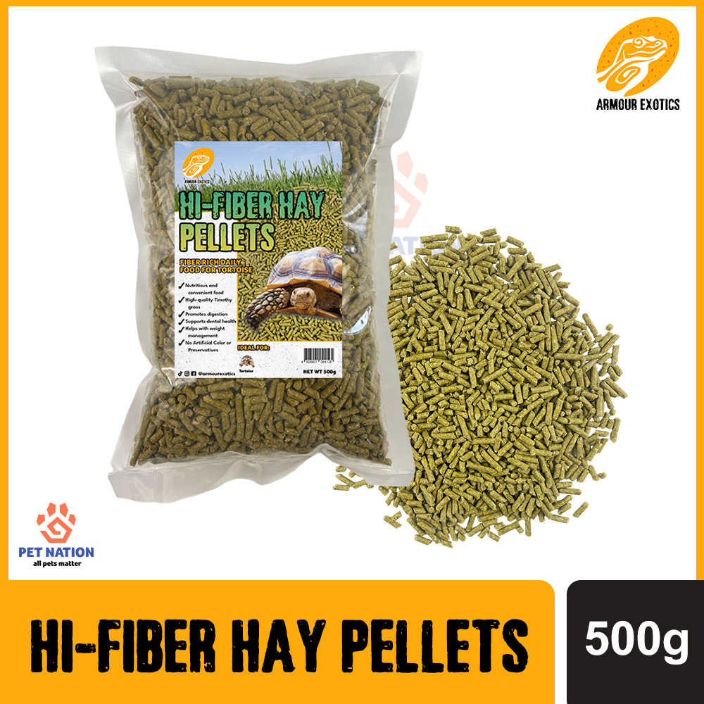 Armour Exotics Hi-Fiber Hay Pellets 500g/1000g Timothy Hay Pellets ...
