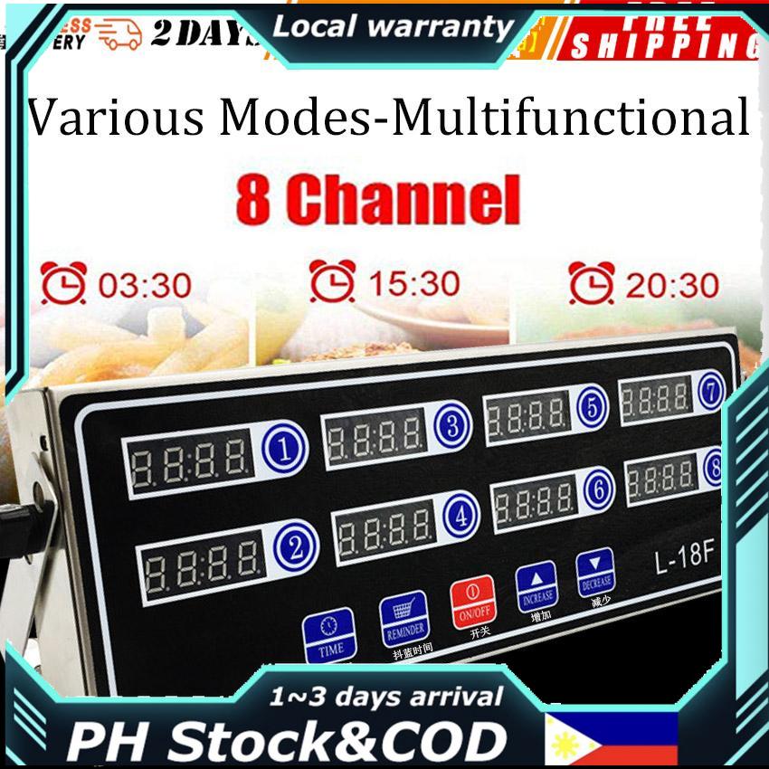 【COD】8 Channel Timer Digital Alarm Clock Multi-Function LCD Stainless ...