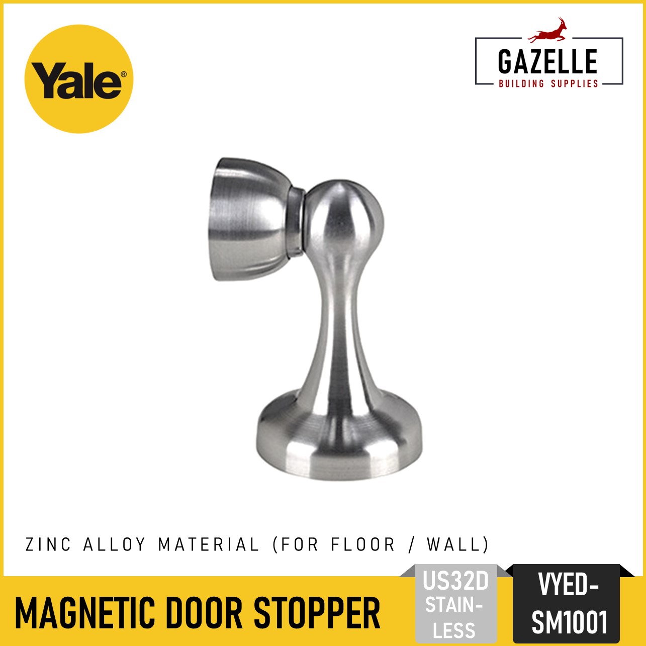 Yale Essential Door Stopper Magnetic VYED-SM1001-US32D | Lazada PH