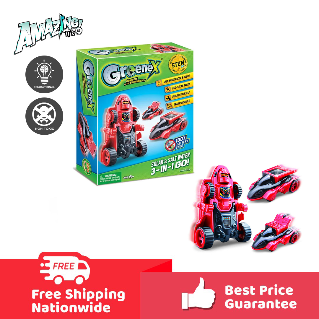 Amazing Toys Greenex Solar and Salt Water 3-in-1 Go Robot (Red) | Lazada PH