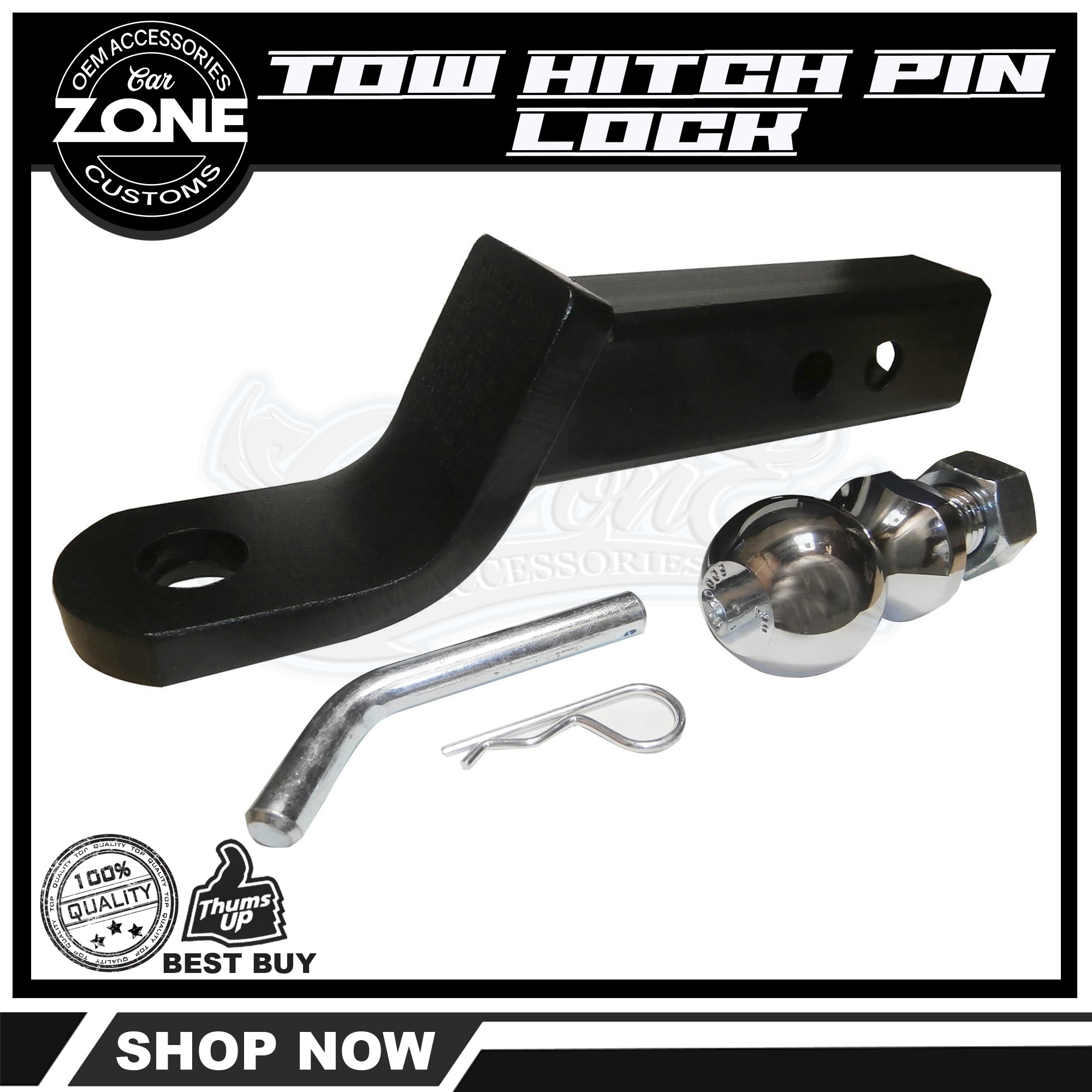 Heavy Duty Tow Hitch Reciever with Tow Ball & Pin Lock Set | Lazada PH