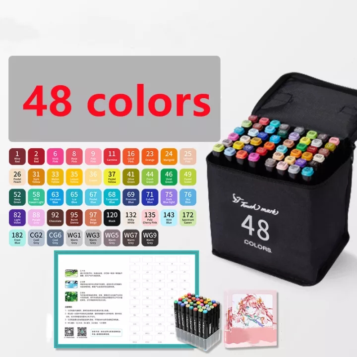 24/36/48//60/80 Colors markers set double tip oily alcohol sketch art ...