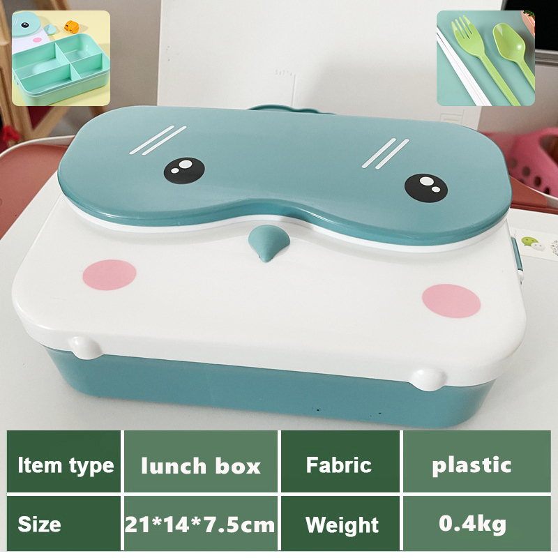 School Kids Bento Lunch Box Rectangular Leakproof Plastic Anime ...