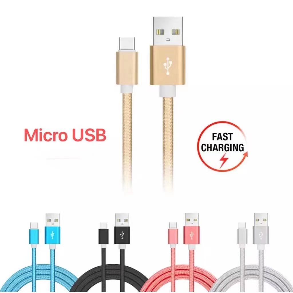 Nylon Braided Rope USB Cord Fast Charging Data Cable For Android /IOS ...