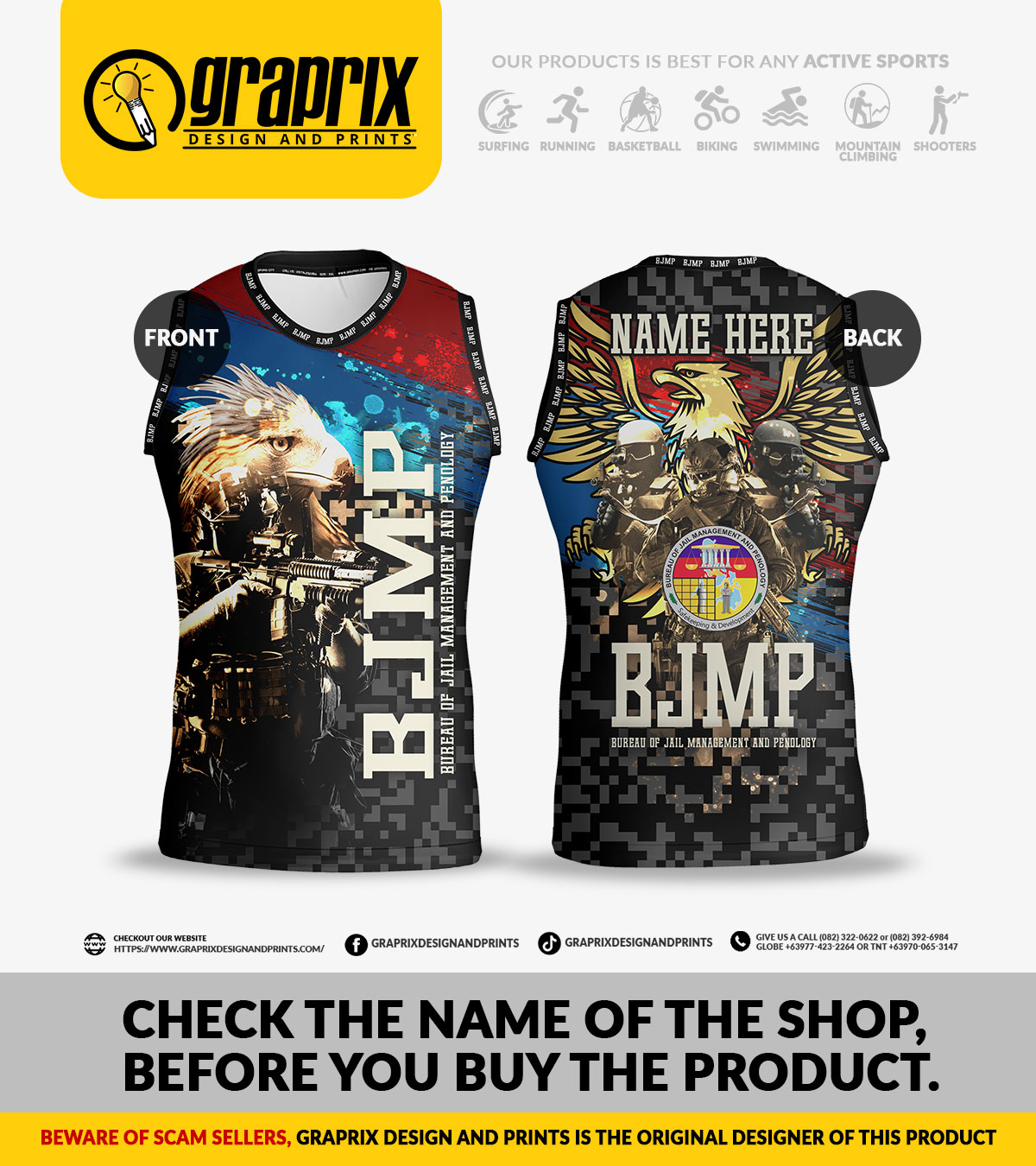 BJMP in action Singlet Full Sublimation - CUSTOMIZE NAME | Lazada PH