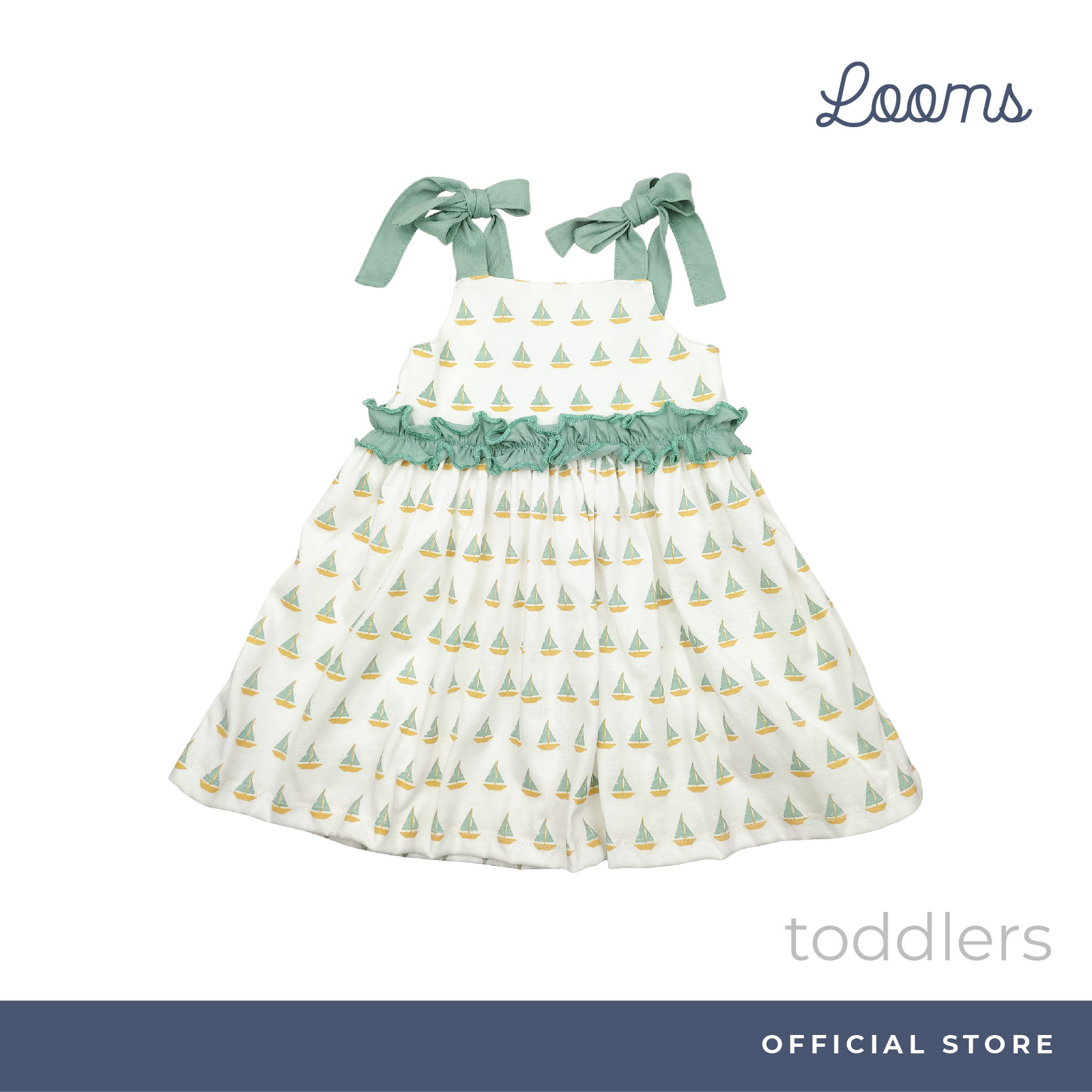 Looms Toddler 1-4 Years Girls Bow Strap Dress - Loida Collection ...