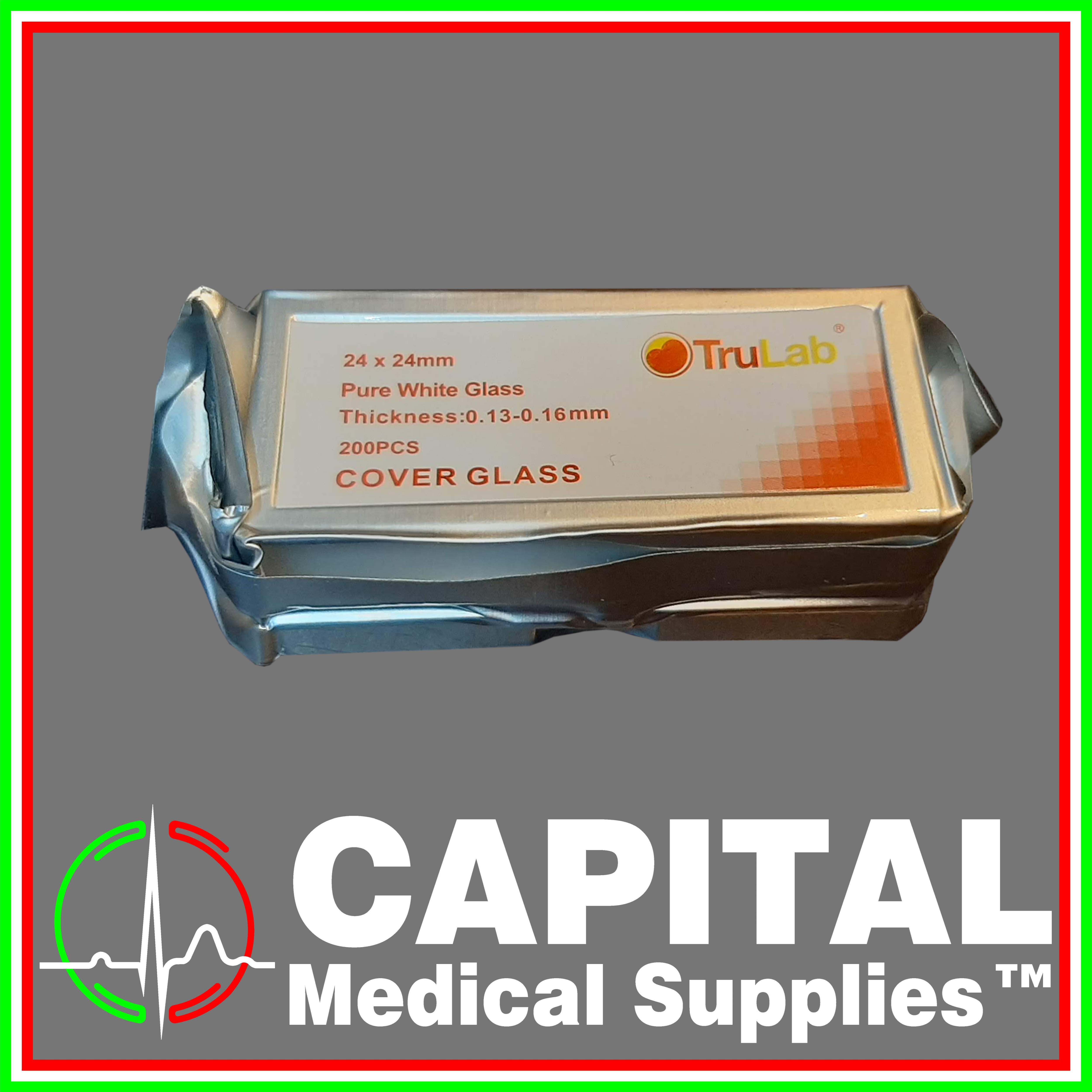 Microscope Cover Slip, Cover Glass 24 x 24 mm, 200 pcs/Pack (TRULAB ...