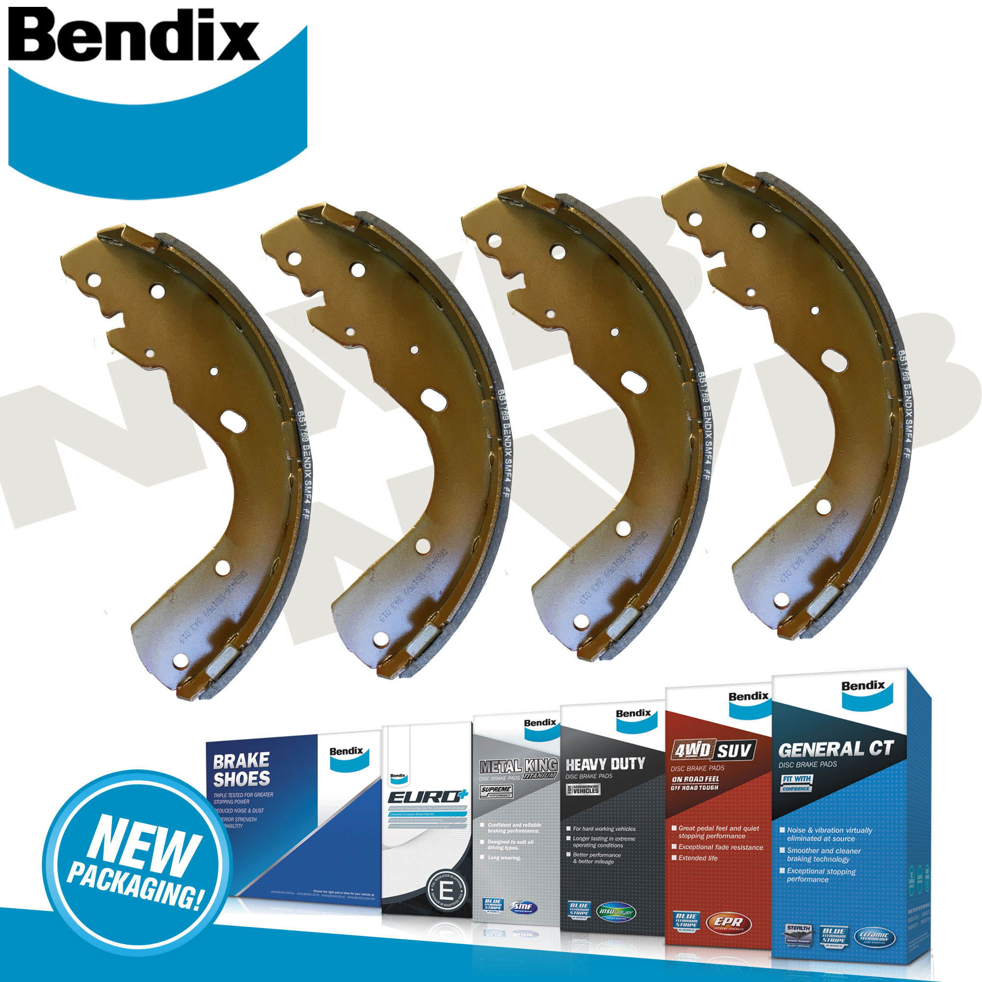 Bendix Brake Shoe Set for Ford Everest 2003-2015 and Ranger 4x4 1999 ...