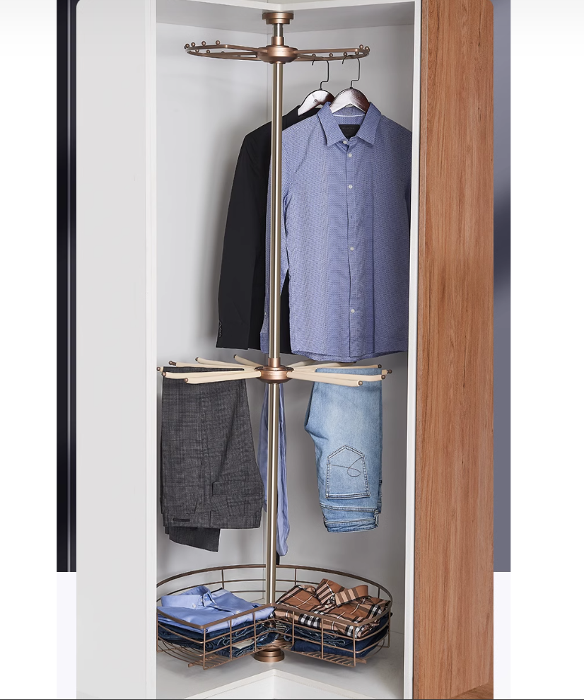 Corner Wardrobe Rotating Rack / Wardrobe Corner Organizer / Walk in ...