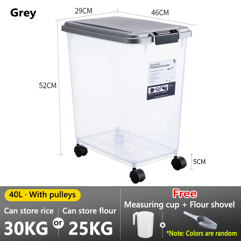 high-capacity rice dispenser 25kilos airtight food container rice ...