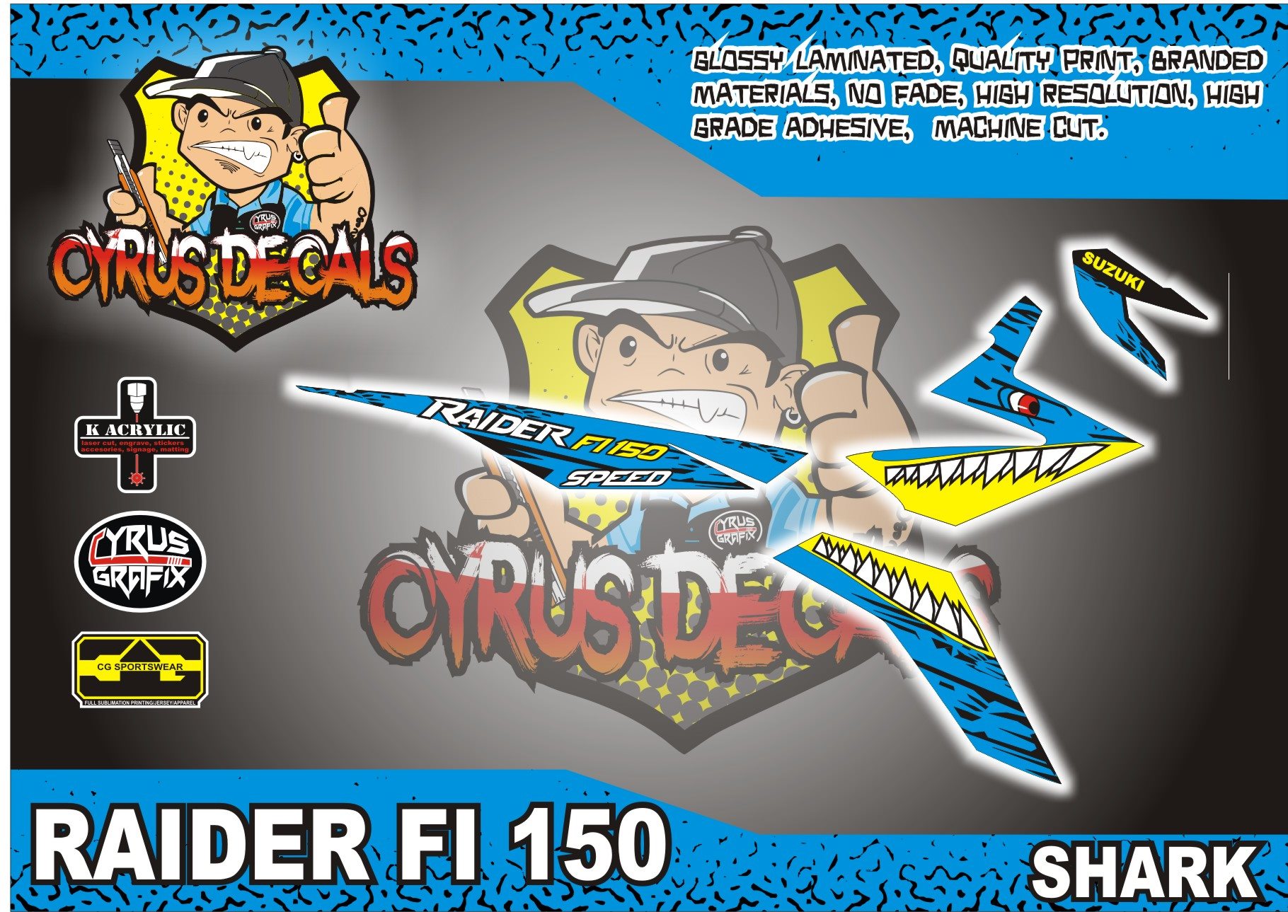 RAIDER 150 SHARK DECALS | Lazada PH