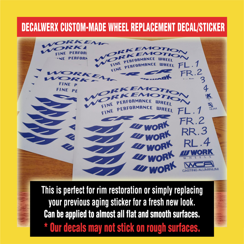 Work CR Kai Blue CUSTOM-MADE Wheel Replacement Decal Sticker | Lazada PH