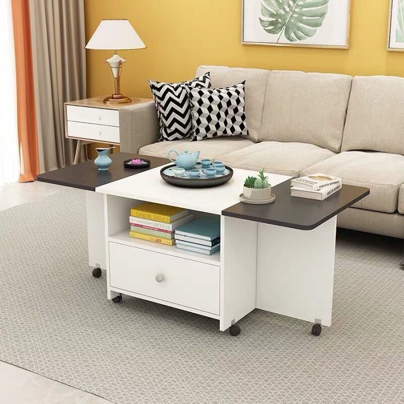 PINOYEBUY Foldable Center Table Movable Coffee Table Modern Living Room ...