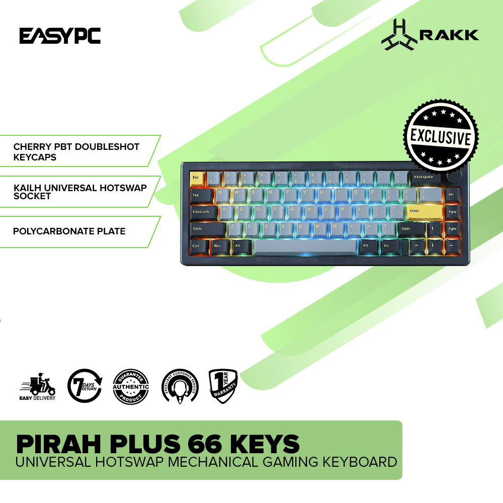 Easy PC | RAKK Pirah 65% Layout Wireless / PIRAH PLUS 66 Keys Universal ...