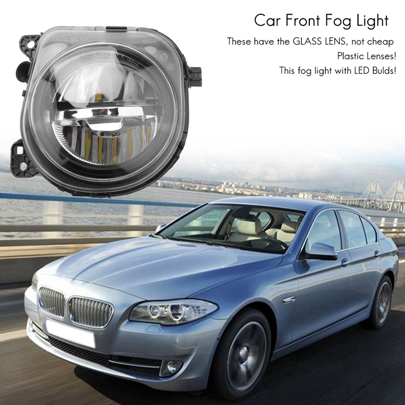 1 Pair LED Light Car Front Fog Light Lamp LED with LED Bulds for BMW 5 ...