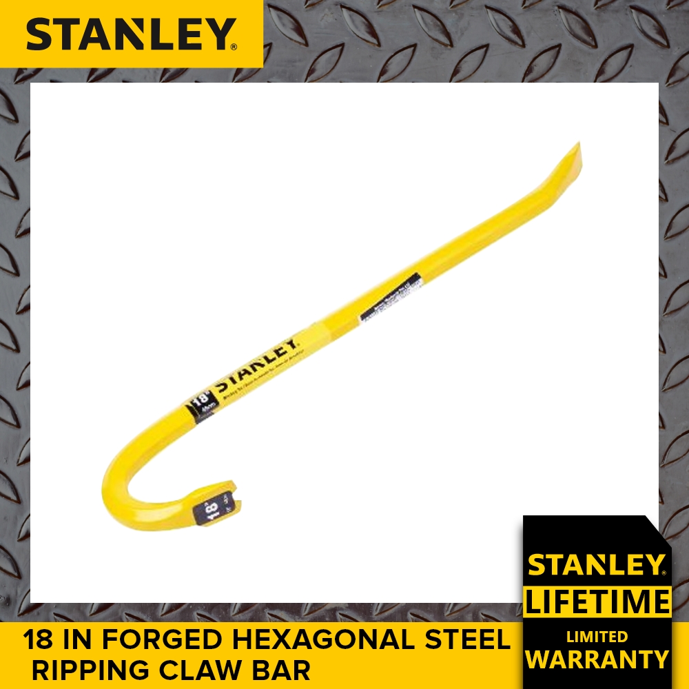 STANLEY® 55-118 18 In Forged Hexagonal Steel Ripping Claw Bar (Yellow ...
