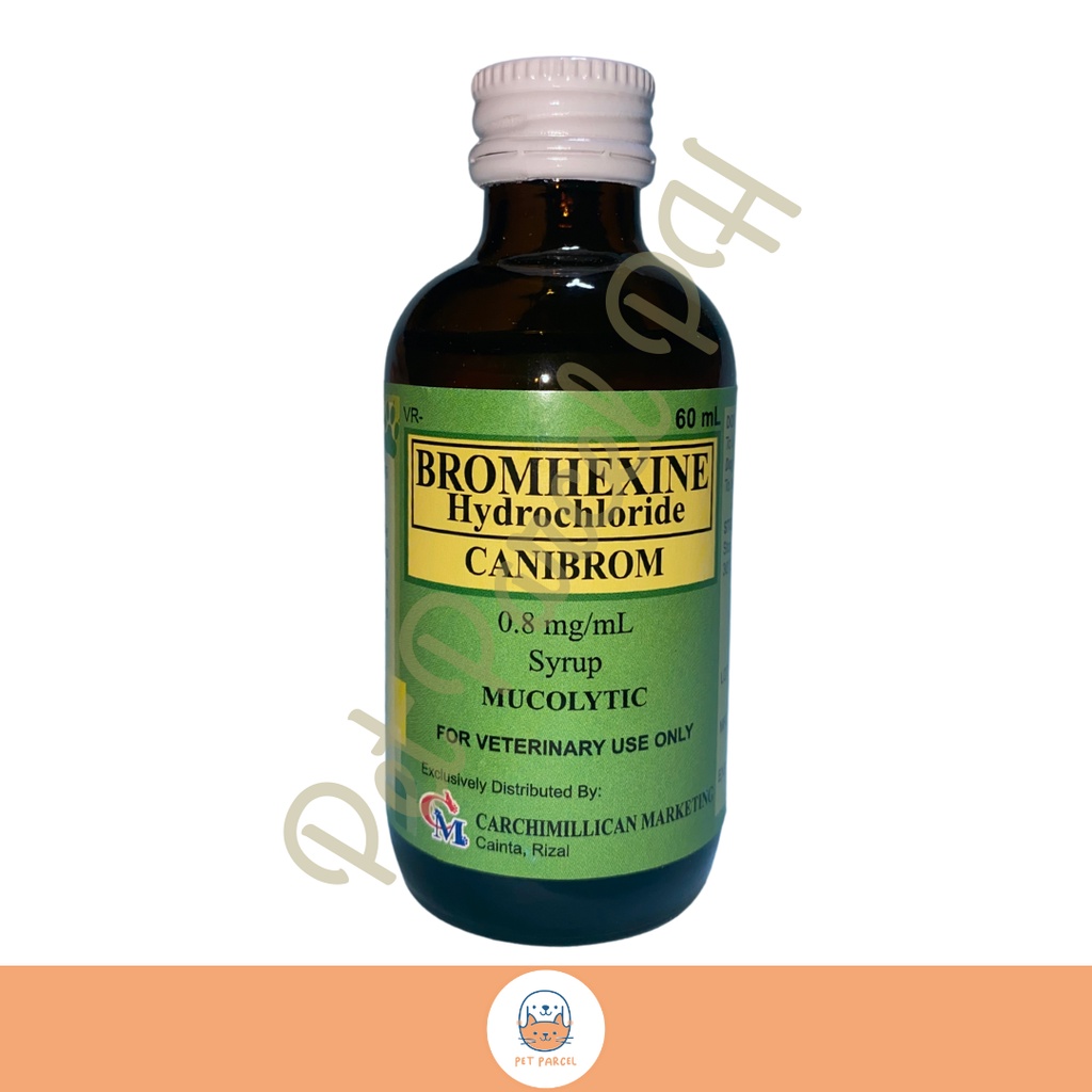 Canibrom Bromhexine (FREE SYRINGE) Mucolytic for Dogs and Cats 60ml ...