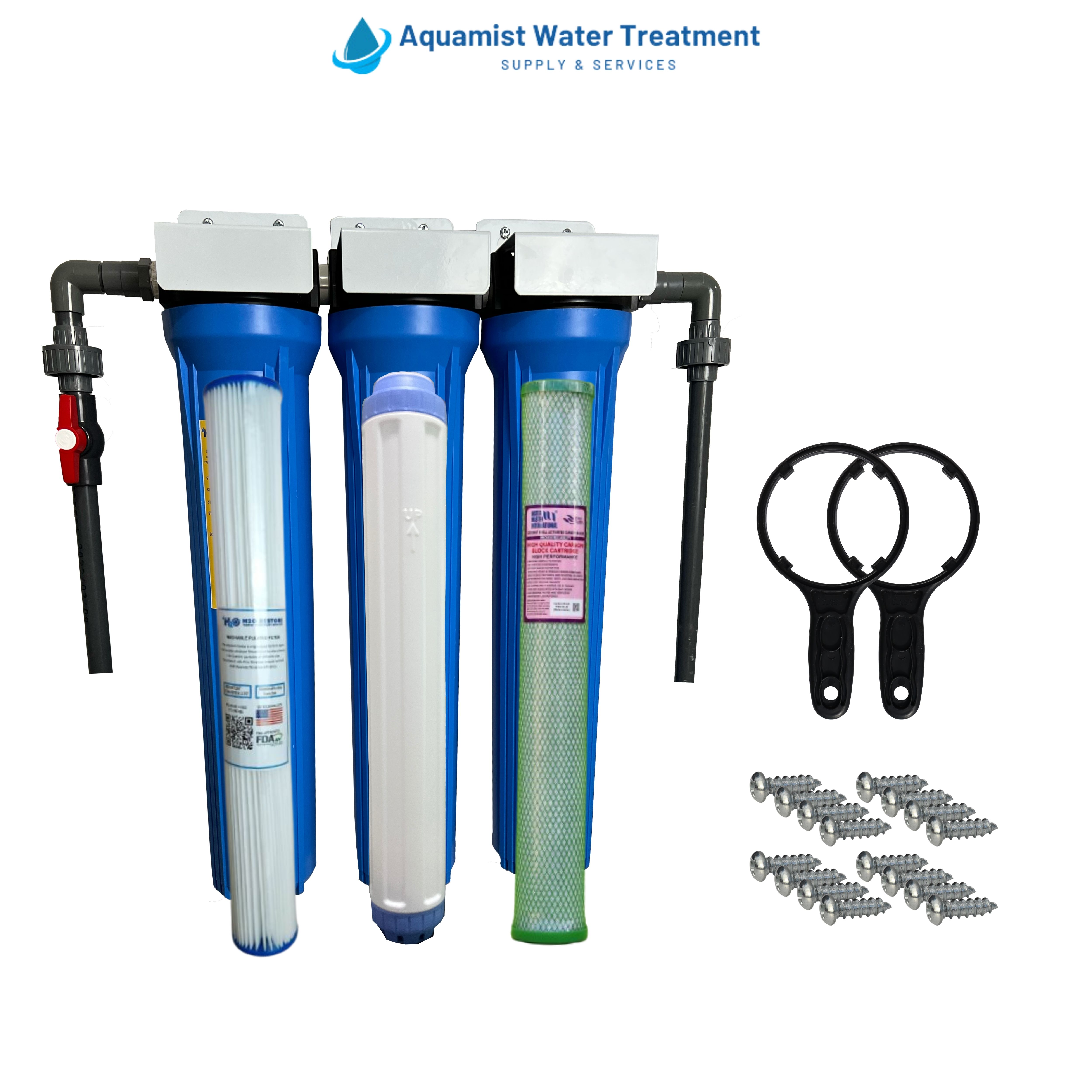 3 Stages Water Filter Refillable Deepwell Premium Heavy Duty Complete ...