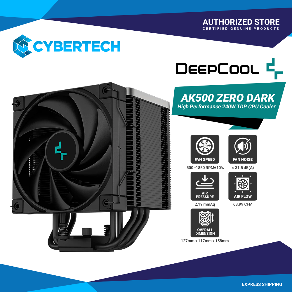 Deepcool AK500 Zero Dark High Performance Cpu Cooler (R-AK500-BKNNMT-G ...