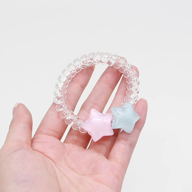 Yuumoo Cute Pentagram Bracelet Telephone Wire Rubber Band Cute Girl ...