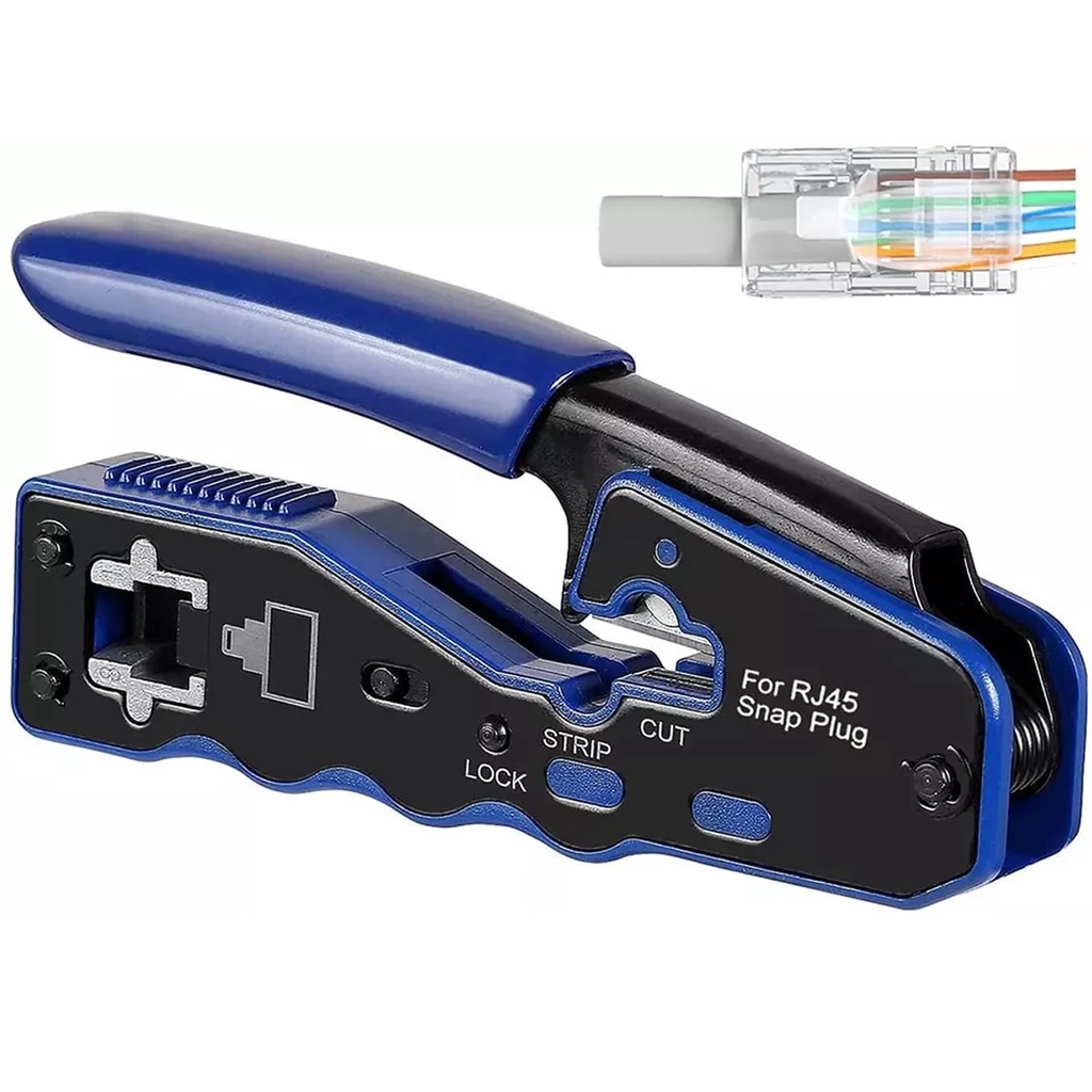RJ45 RJ11 Pass Through Crimper Tool Crimping Tool for CAT6A/CAT6/CAT5 ...
