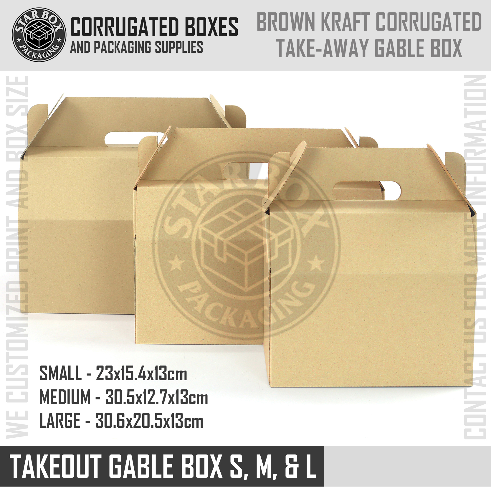 Starbox Corrugated Gable Box Take Away Box Take Out Box Lechon Box ...